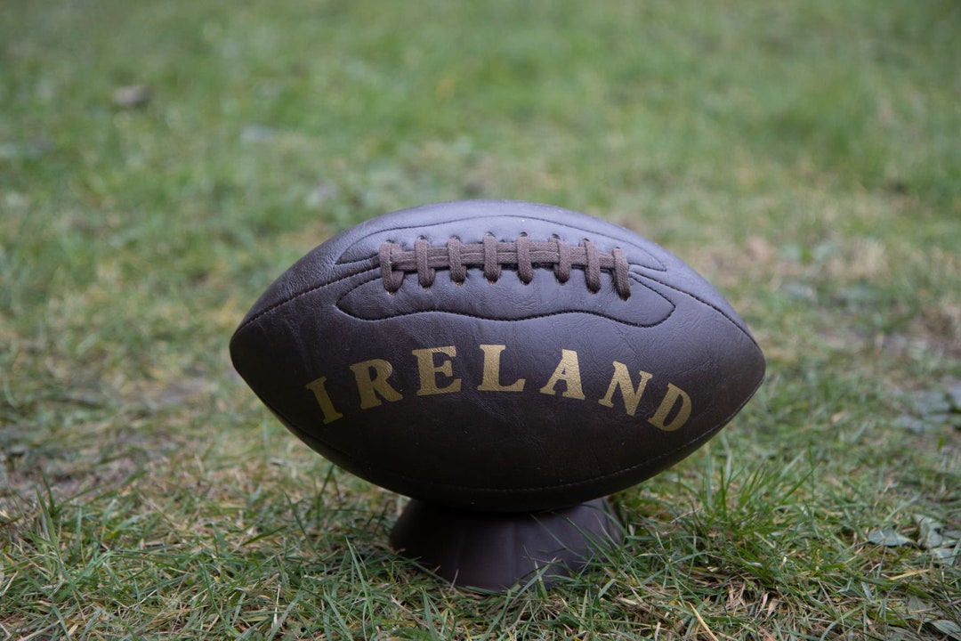 Old Fashioned Style IRELAND Rugby Ball With Optional Stand. Gift for ...