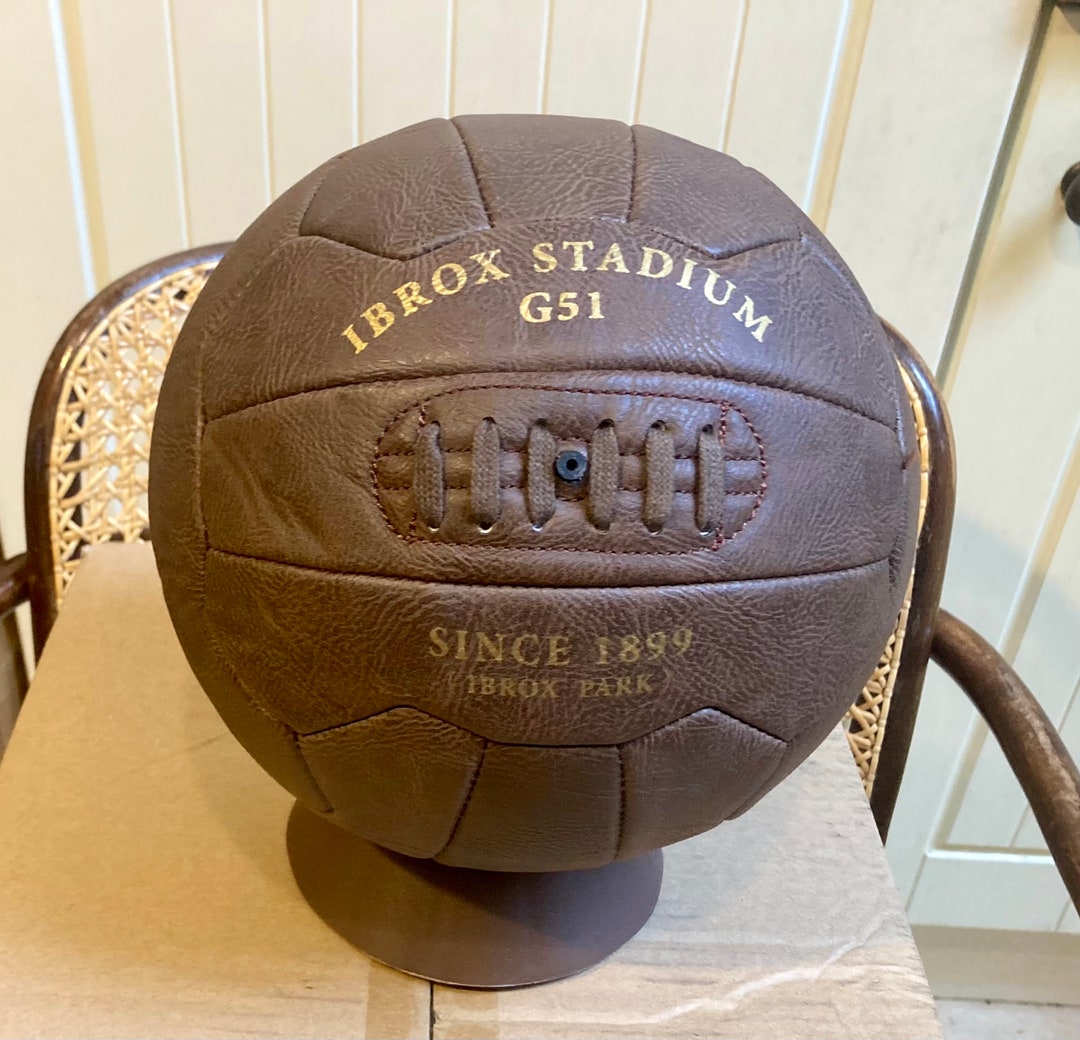Rangers FC Old Fashioned Style Display Football With Stand. IBROX PARK ...