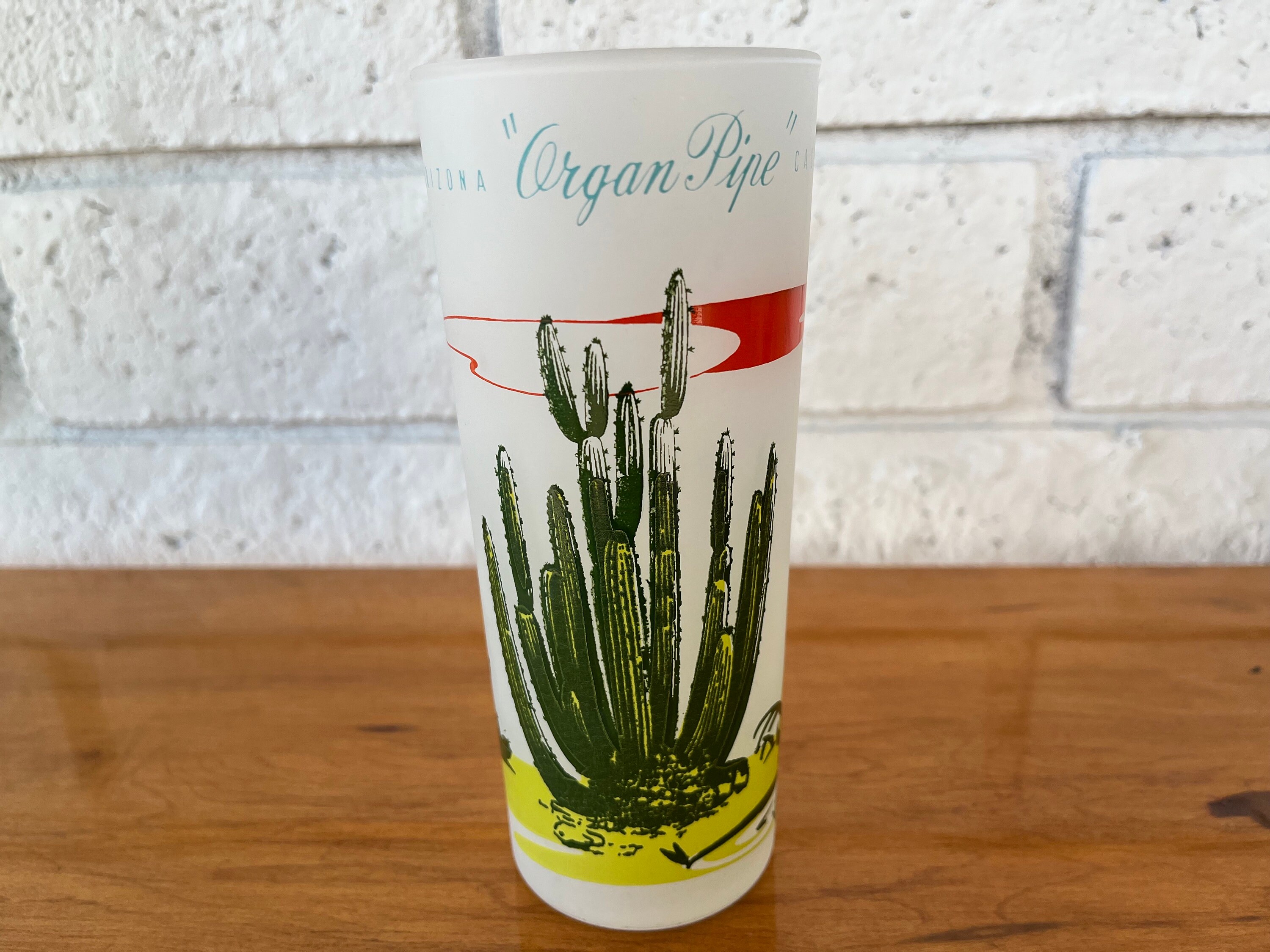 Vintage Mid Century Set of 4 Blakely Arizona Frosted Cactus Glassware ...