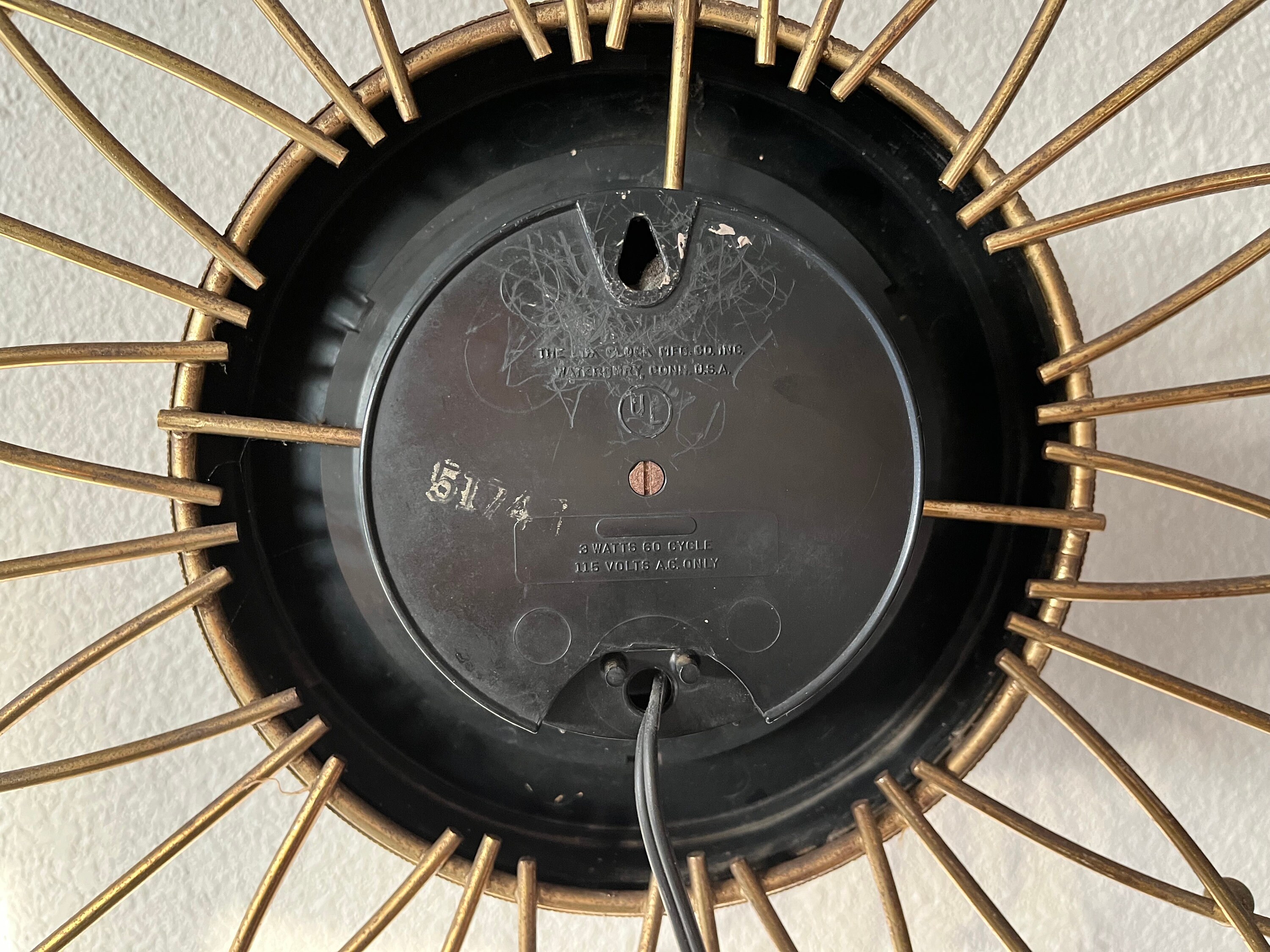 Vintage Mid-century Modern Starburst Wall Clock by Lux, Atomic Wall ...