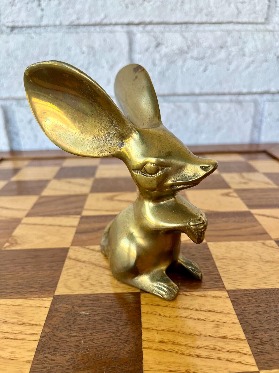 Vintage MCM Brass Mouse With Big Ears - Solid Brass Decor - Etsy