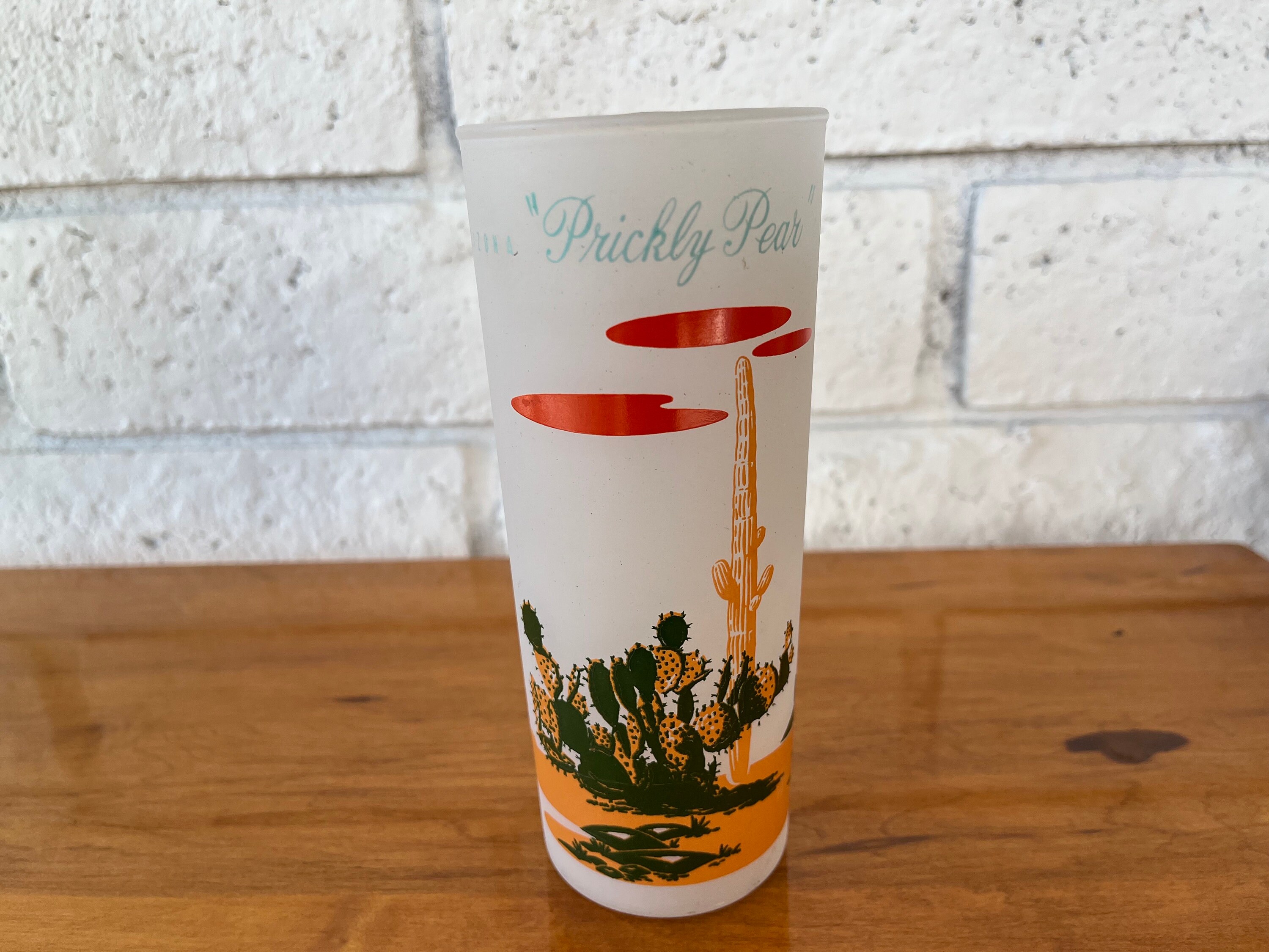 Vintage Mid Century Set of 4 Blakely Arizona Frosted Cactus Glassware ...
