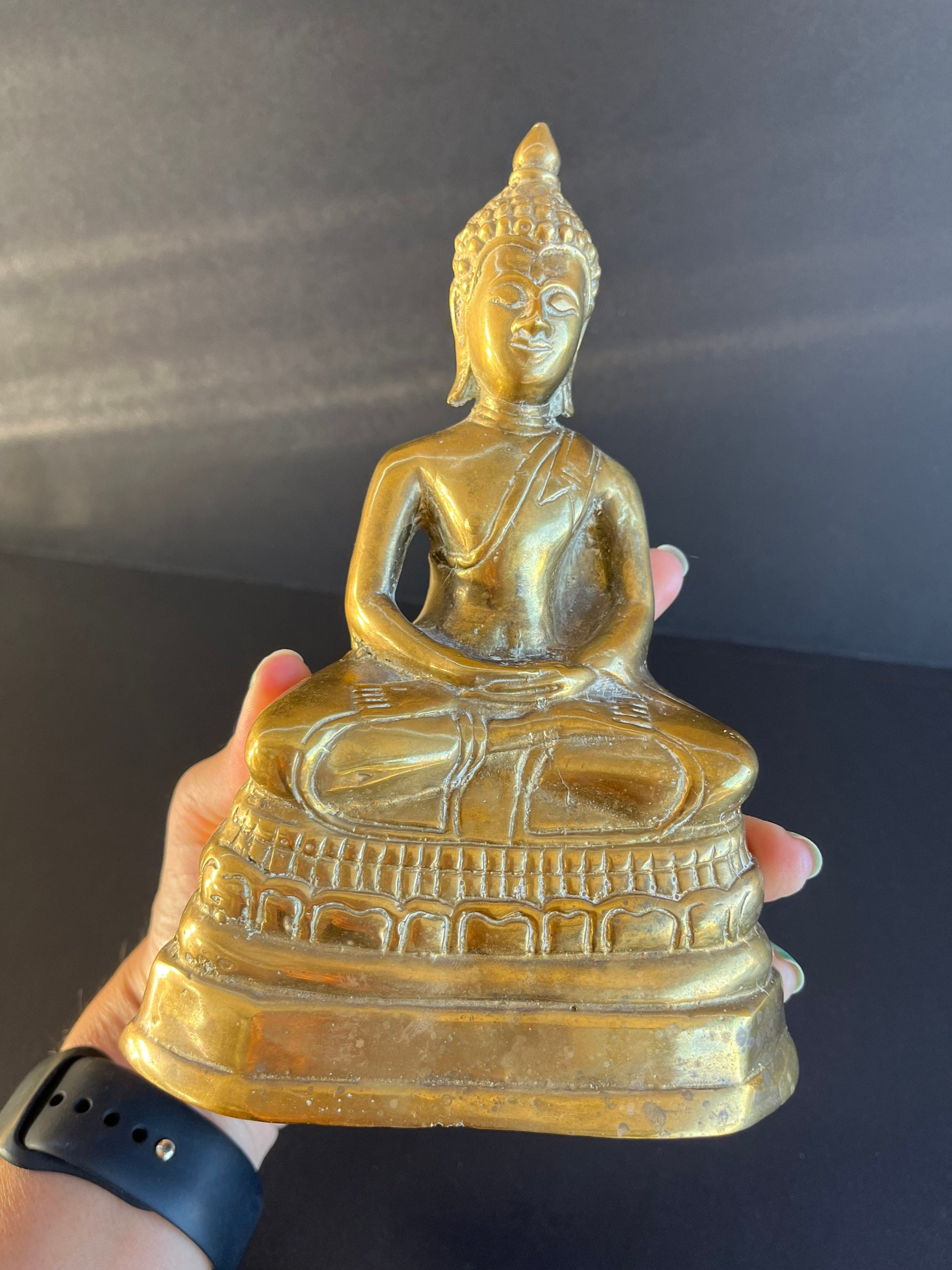 Vintage Brass Buddha Old World Statue Figurine, Vintage Brass Buddha ...