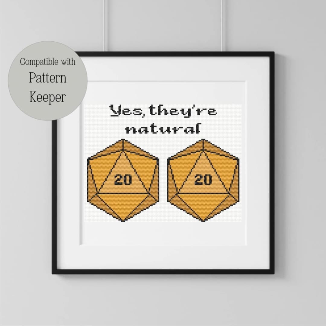 Yes, They’re Natural D20 Cross Stitch Pattern - Etsy