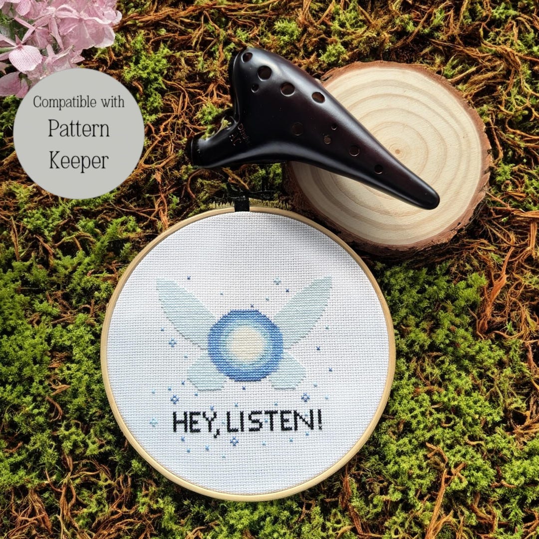 The Legend of Zelda Ocarina of Time Navi ‘hey, Listen’ Cross Stitch ...