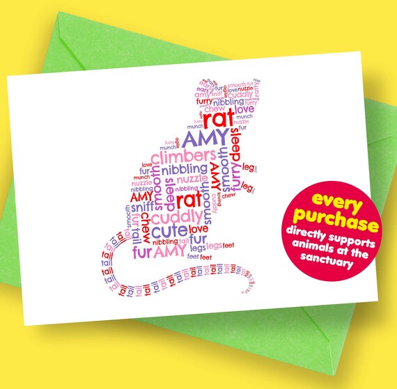 Personalised RAT Card Word Art Card With FREE POSTAGE - Etsy