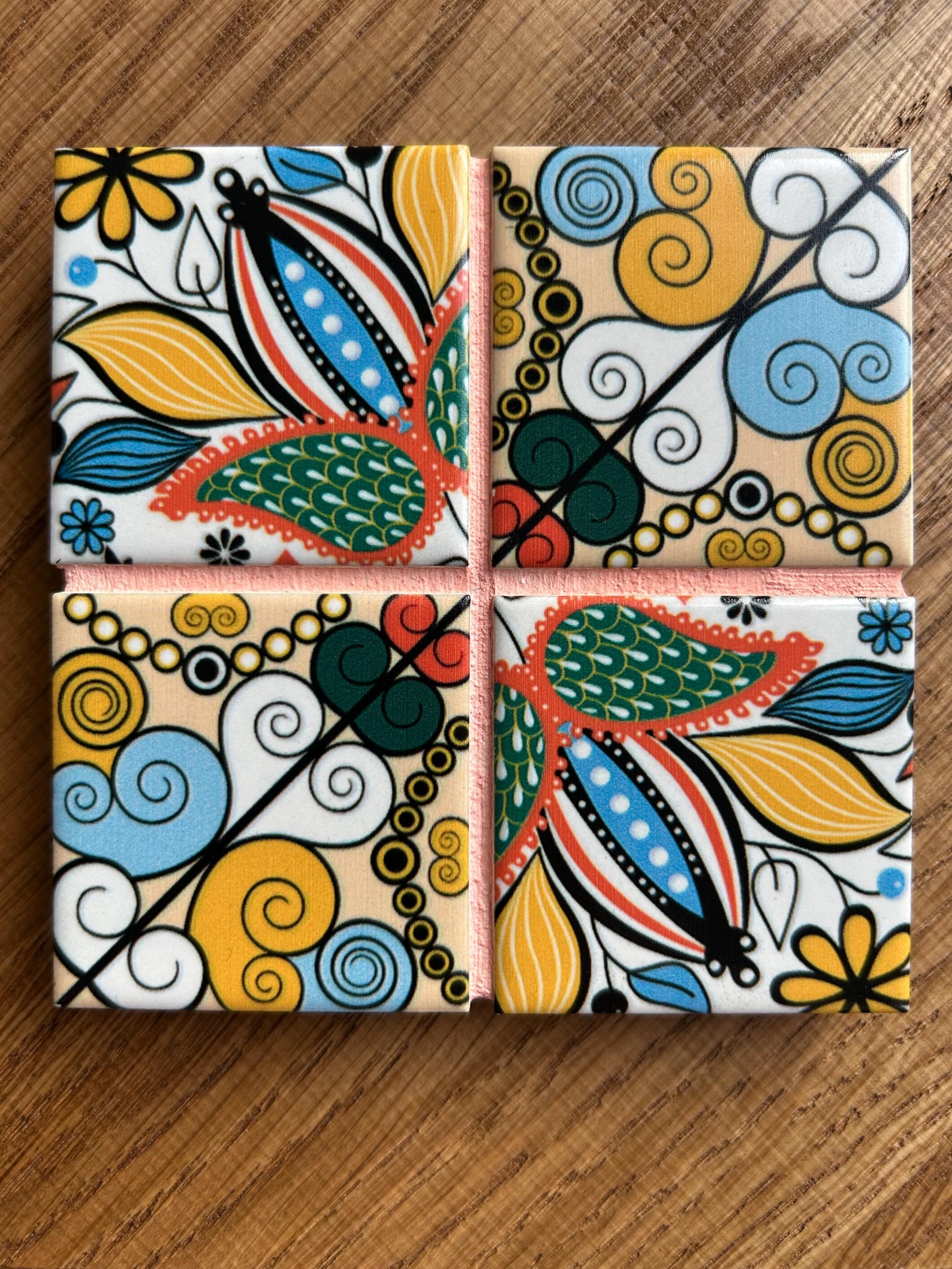 Ceramic Mosaic Coasters (set of 4) - Etsy