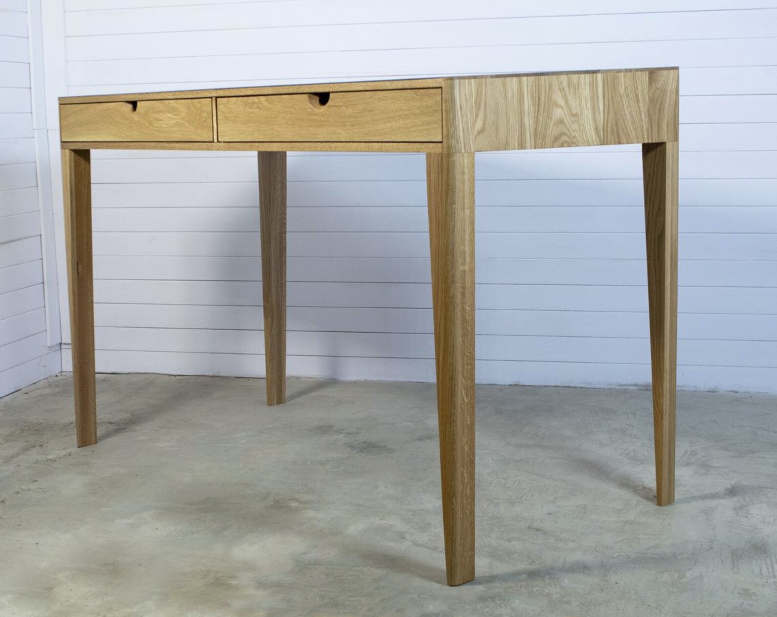 Solid Wood Desk Mid Century Modern Office Desk in Oak Wood - Etsy