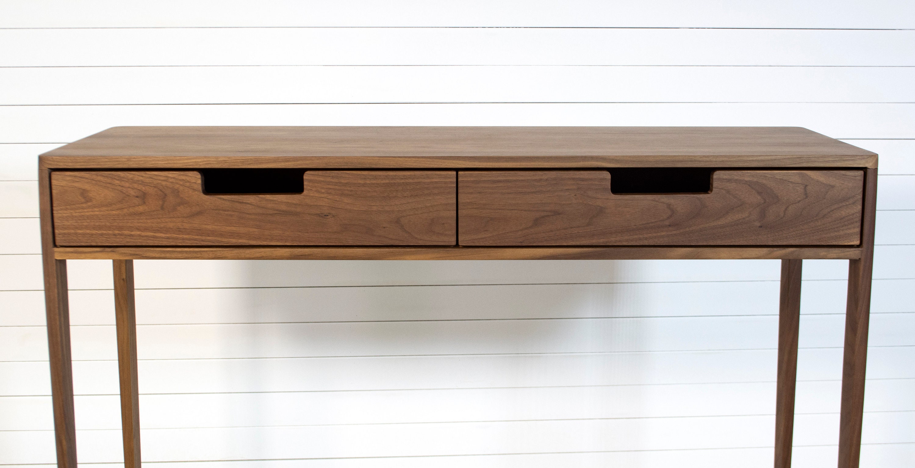 Handmade Walnut Entryway Console Table: Scandinavian Hall Table With ...