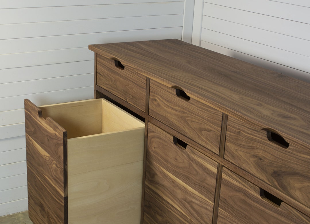 Office File Cabinet, Chest of Drawers in Solid Walnut or Oak, Mid ...