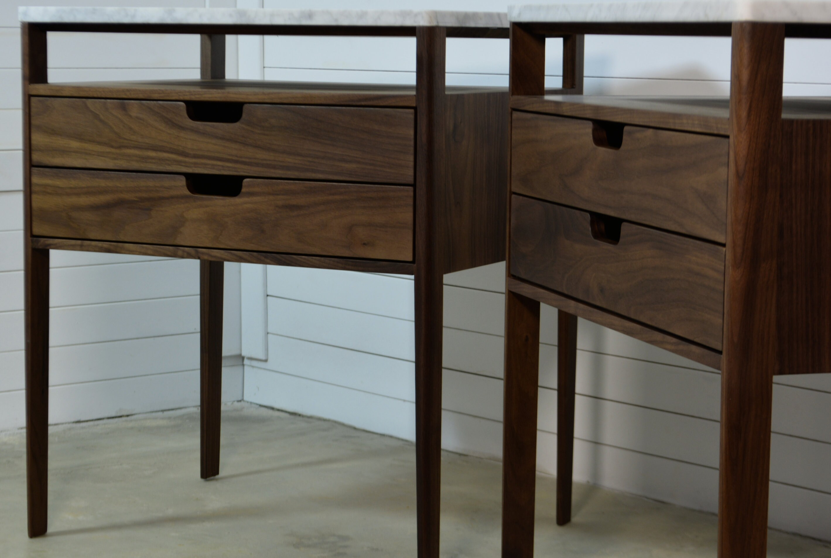 Large Bedside Table Pair Nightstand With Two Drawers and a - Etsy