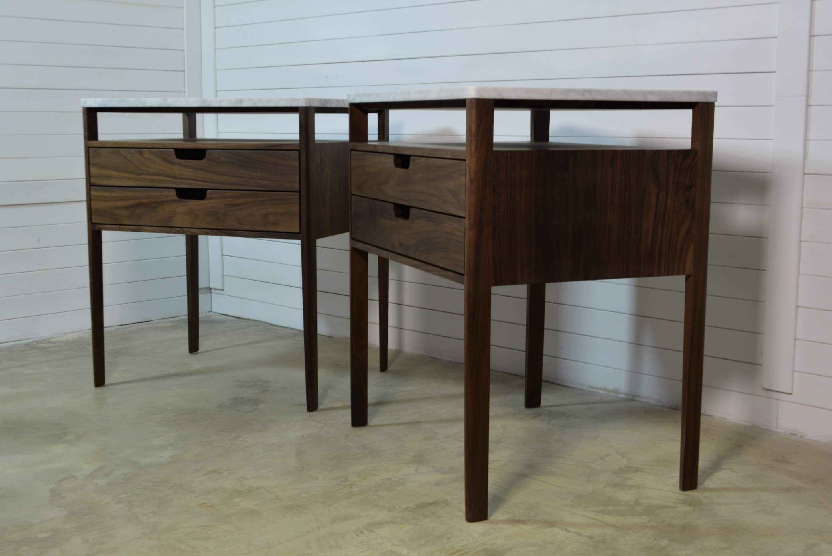 Large Bedside Table Pair Nightstand With Two Drawers and a - Etsy