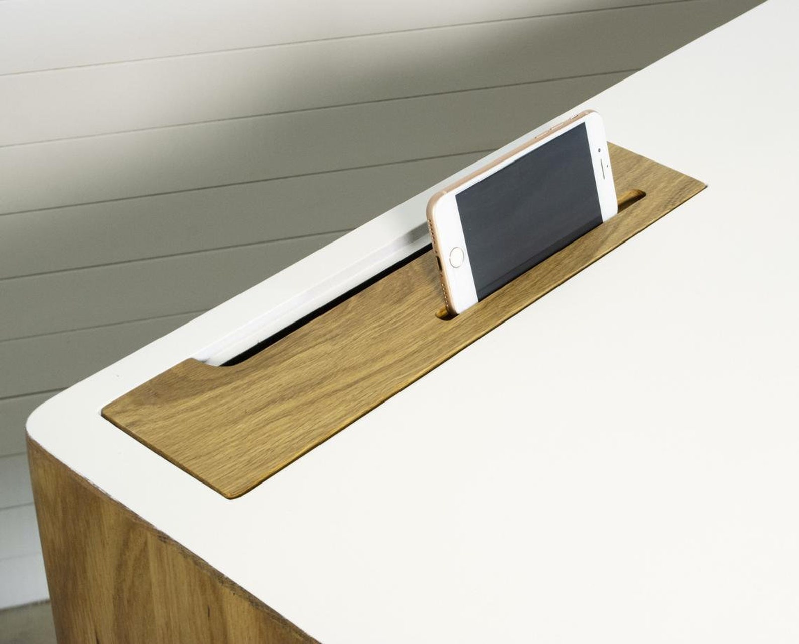 Solid Wood Desk Mid Century Modern Office Desk in Oak Wood - Etsy