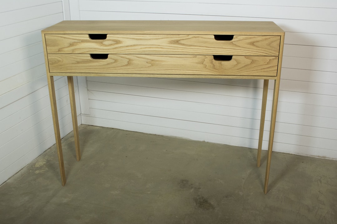 Entrance Console Table in Solid Oak, Hallway Console Table With Two ...