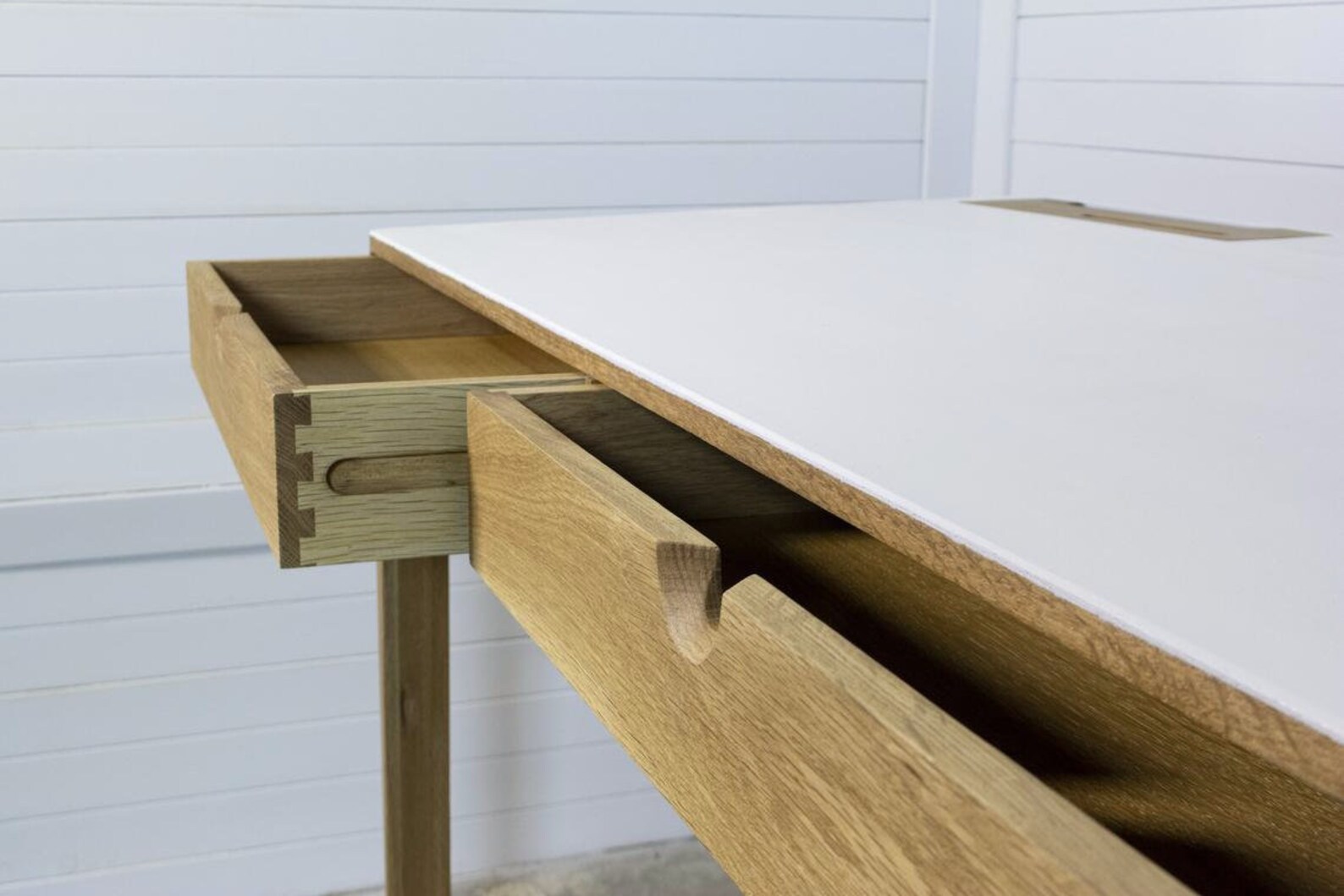 Solid Wood Desk Mid Century Modern Office Desk in Oak Wood - Etsy