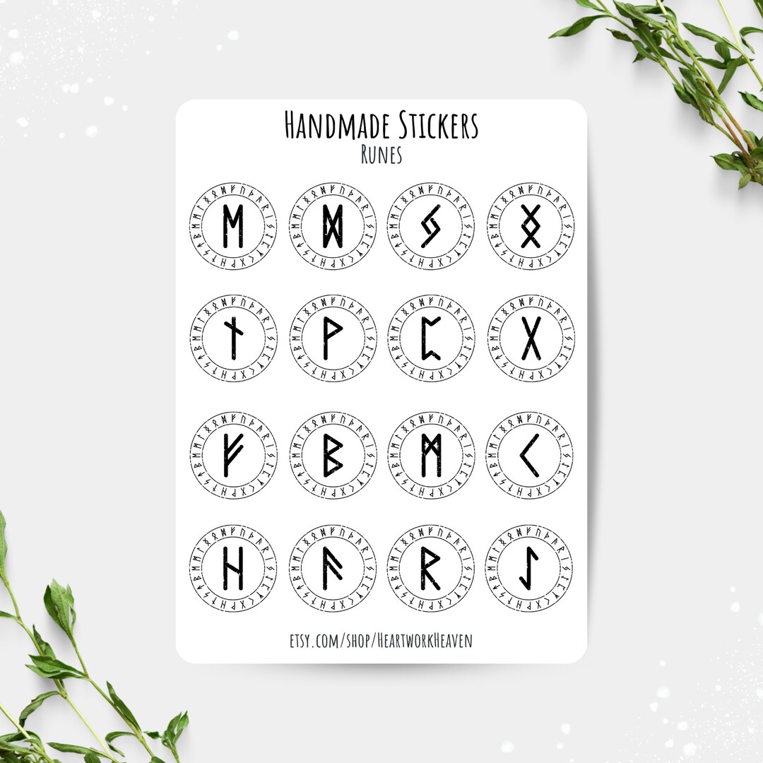 Sticker Sheet Runes Viking Norse Mythology Scrapbook Journal Stickers ...