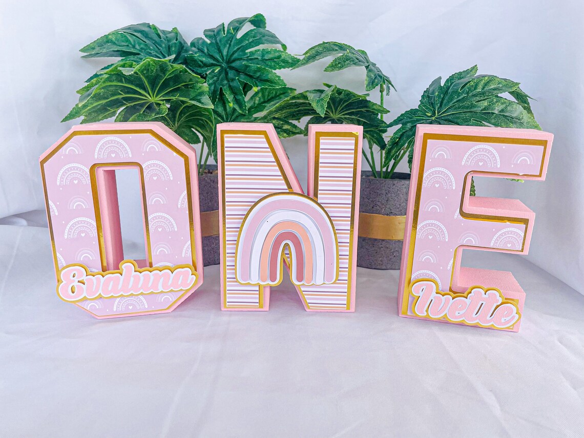 Boho Rainbow 3D Letters / Boho Birthday / Boho Birthday - Etsy