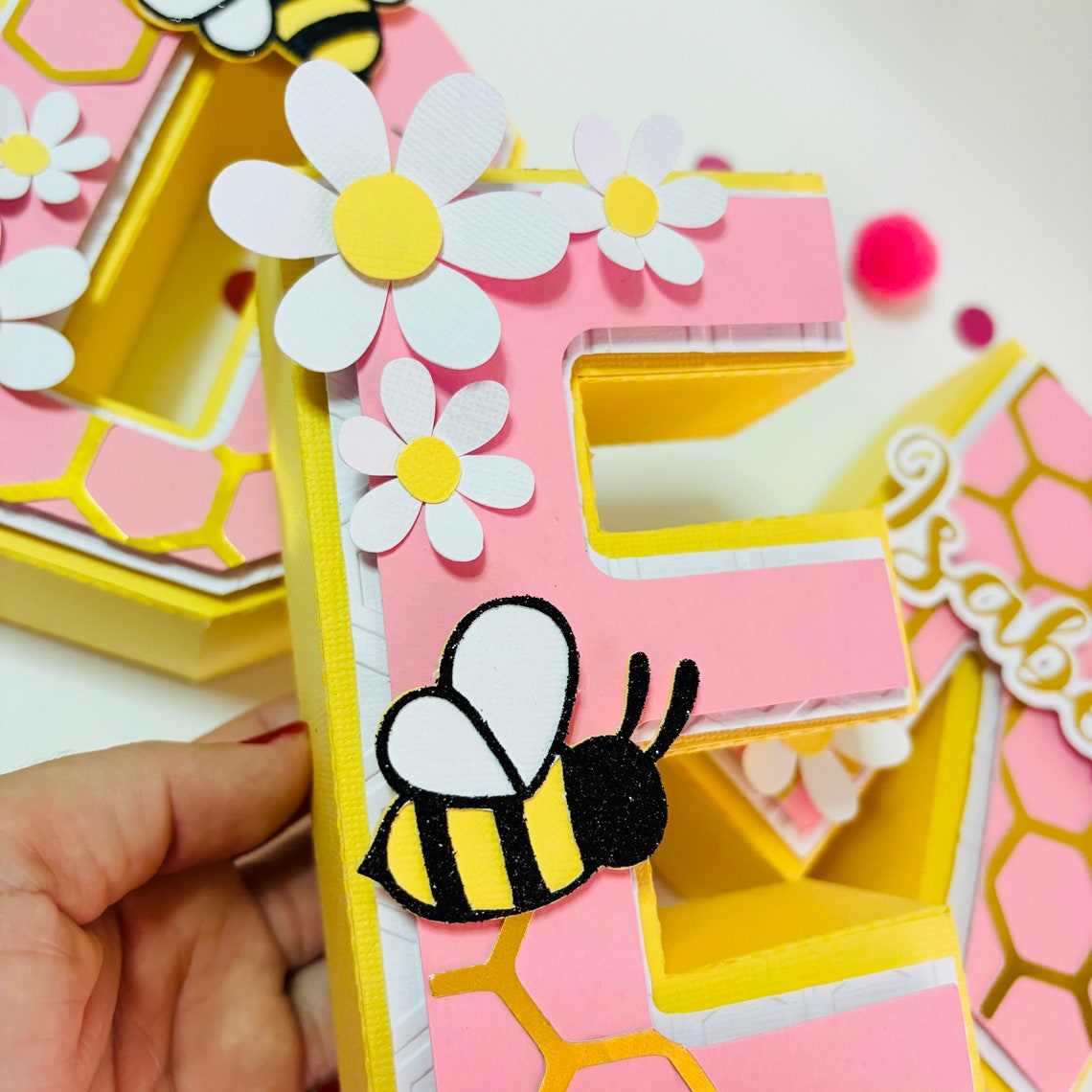 Bees 3D Letters / Bees Birthday Decorations / Daisy Flower 3D Letters ...