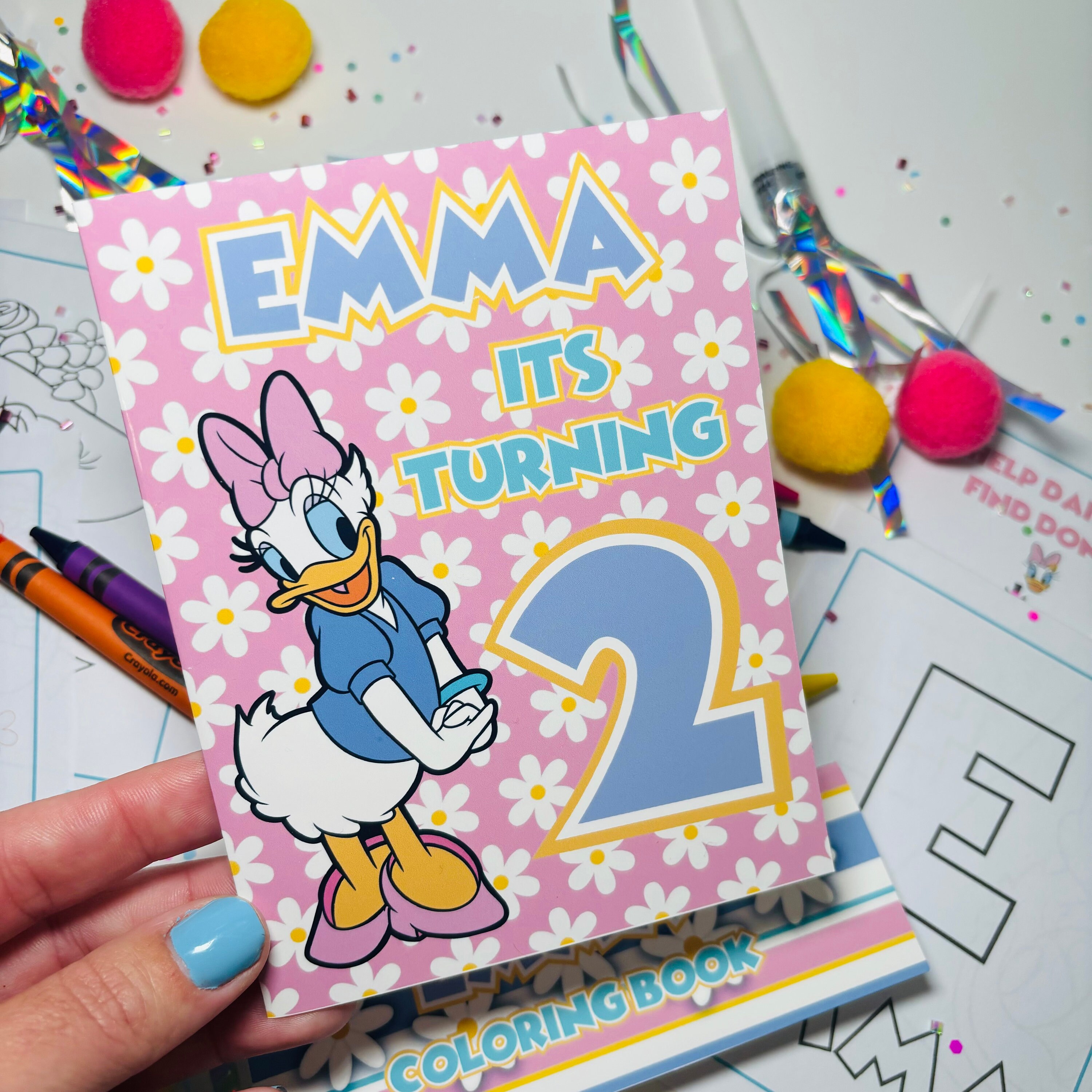 Daisy Duck Coloring Book/ Daisy Duck Birthday/ Personalized Coloring ...