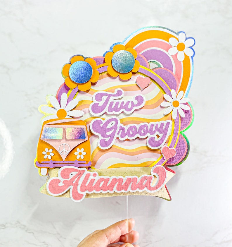 Groovy Caketopper / Two Groovy Caketopper / Groovy Birthday Decoration ...