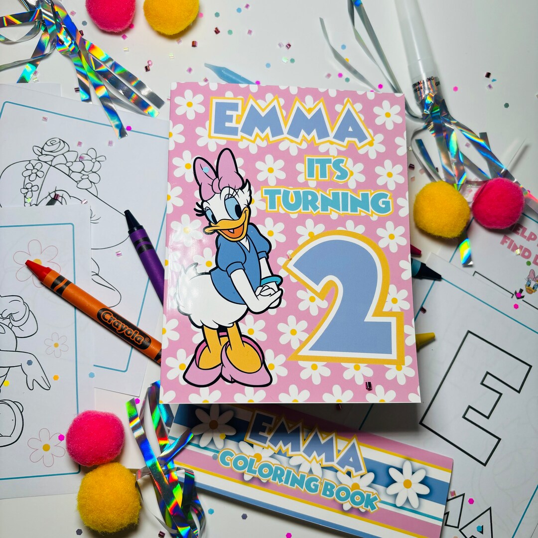 Daisy Duck Coloring Book/ Daisy Duck Birthday/ Personalized Coloring ...