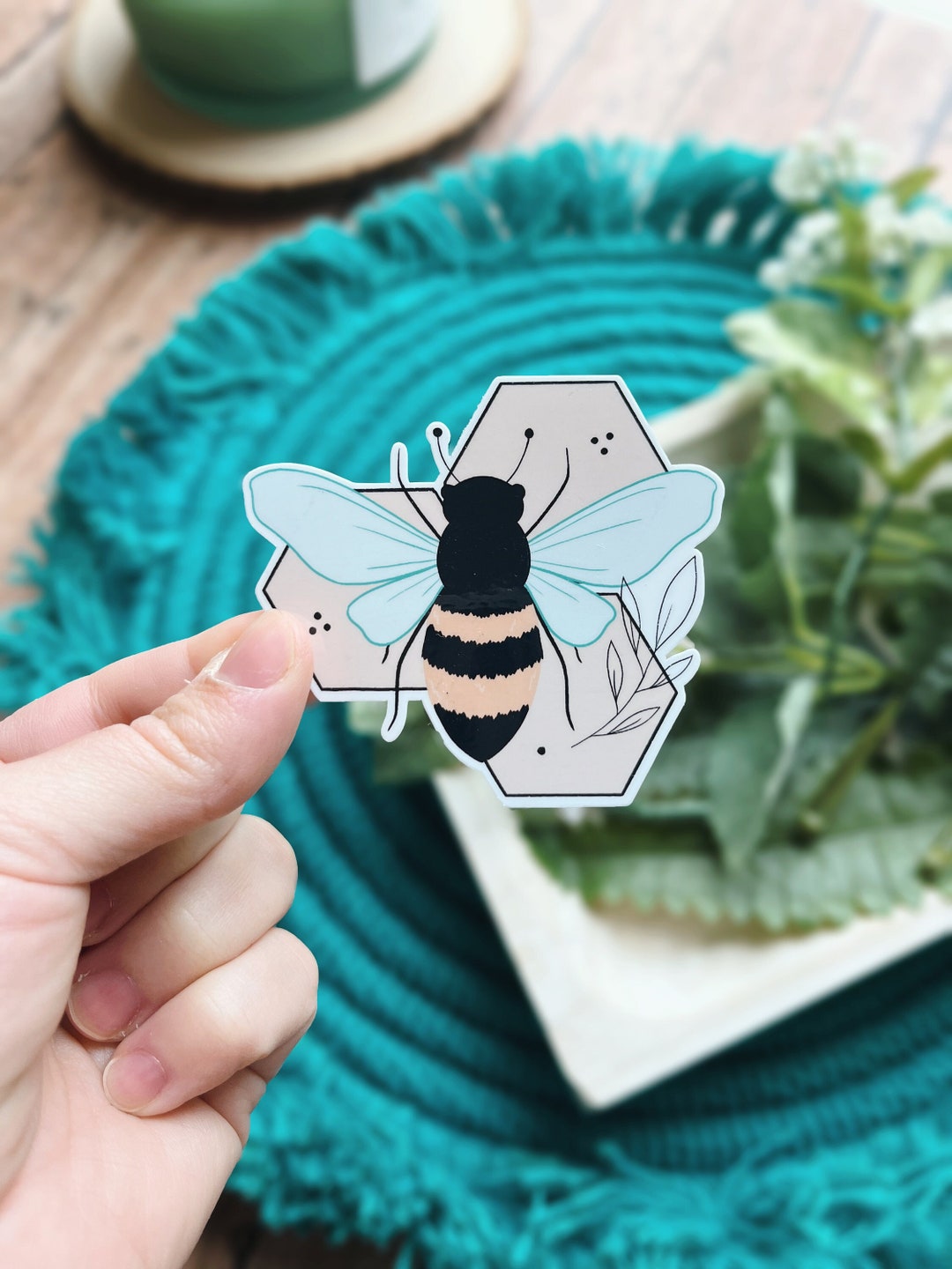 Bumble Bee & Honeycomb Sticker, Beekeeper, Honey Bee - Etsy