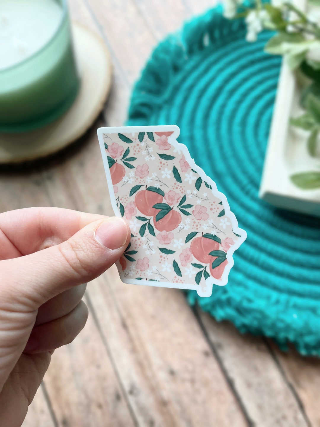 Georgia State Peaches Sticker, Georgia Outline Sticker, GA State, the ...