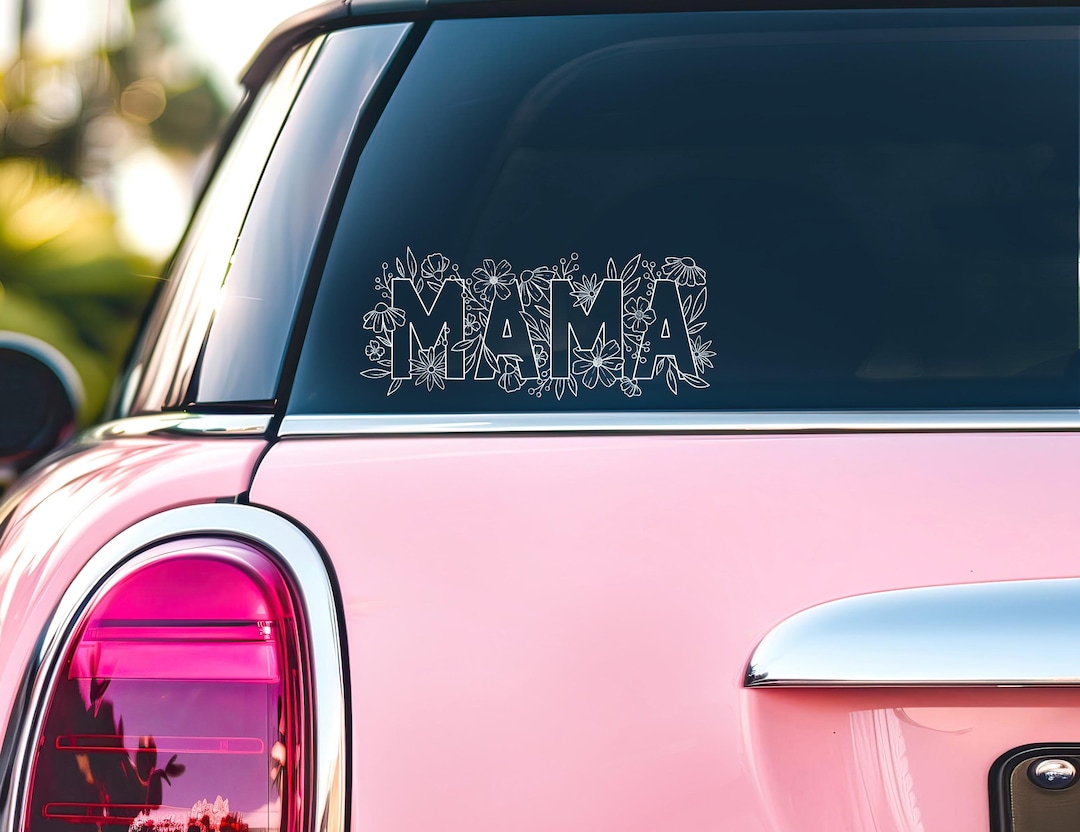 Floral Mama Decal, Car Stickers, Window Decal, Trendy Car Decal, Car ...