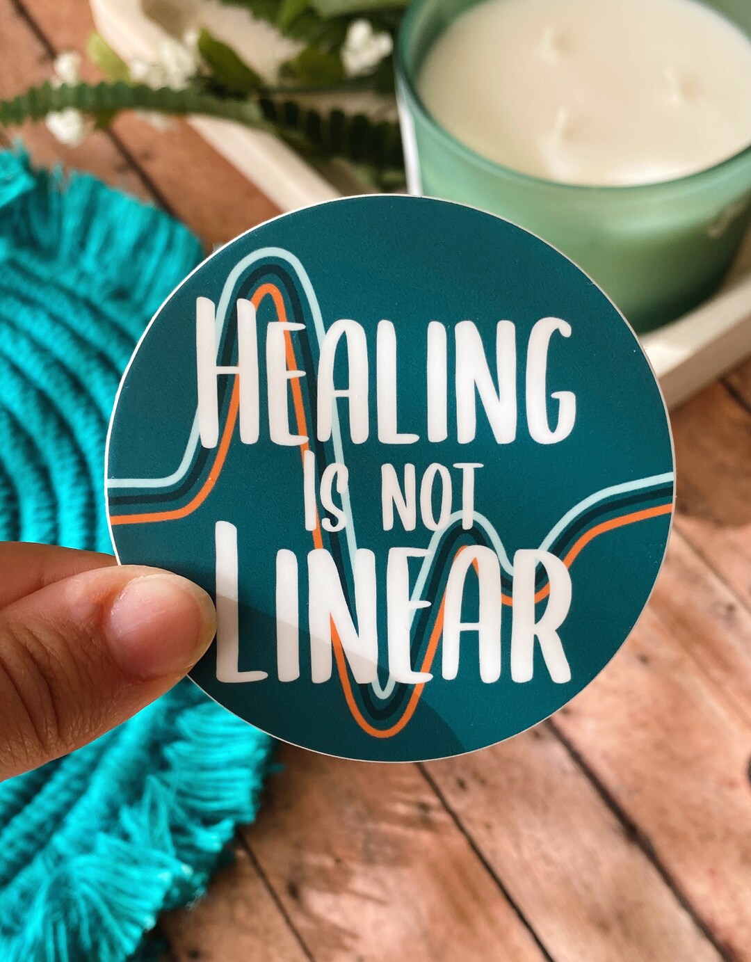 Healing is Not Linear Sticker, Weatherproof Sticker, Affirmation ...