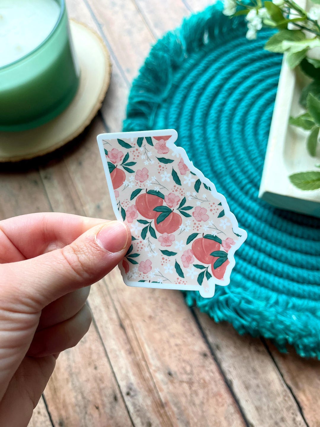 Georgia State Peaches Sticker, Georgia Outline Sticker, GA State, the ...