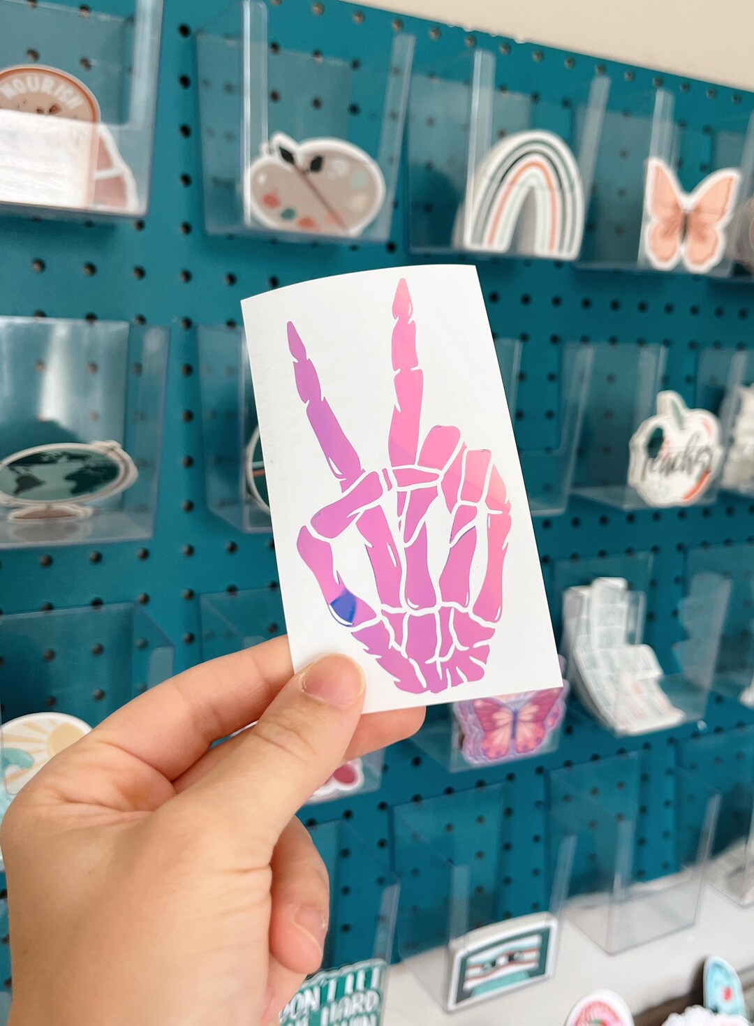 Skeleton Peace Sign Decal: Weather-resistant Car Sticker - Etsy