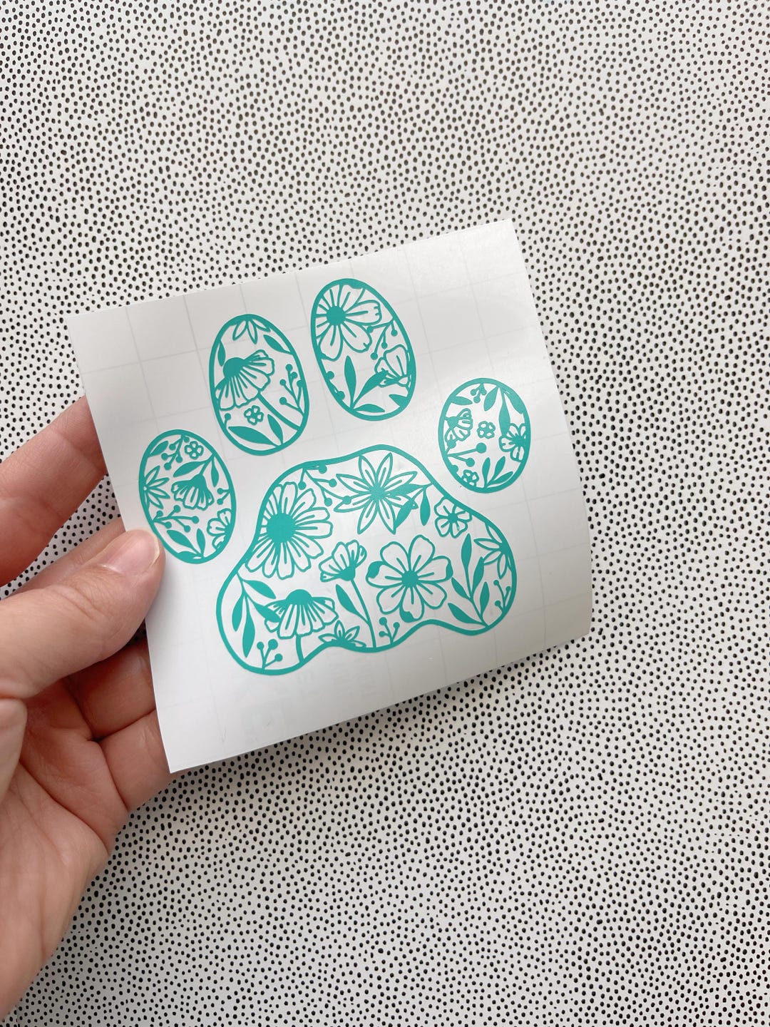 Cat Paw Decal, Cute Floral Paw Print, Car Stickers, Window Decal ...