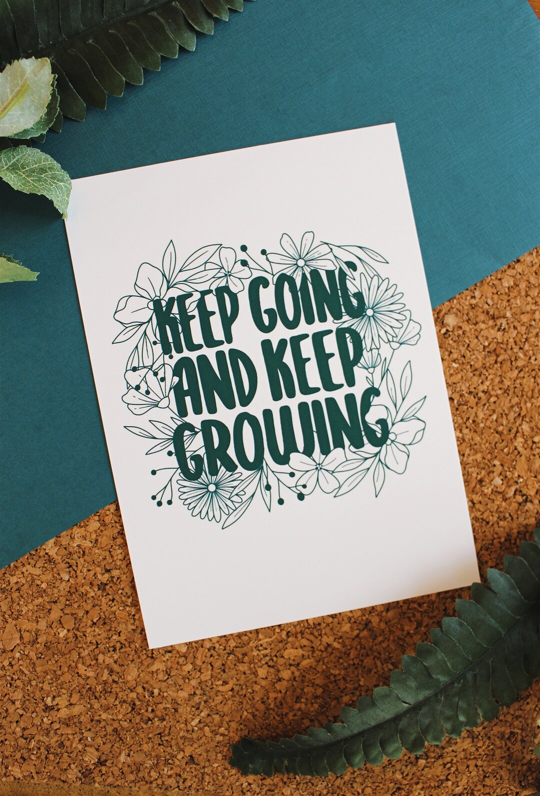 Keep Going & Keep Growing Art Print, Mental Health, Home Gift ...