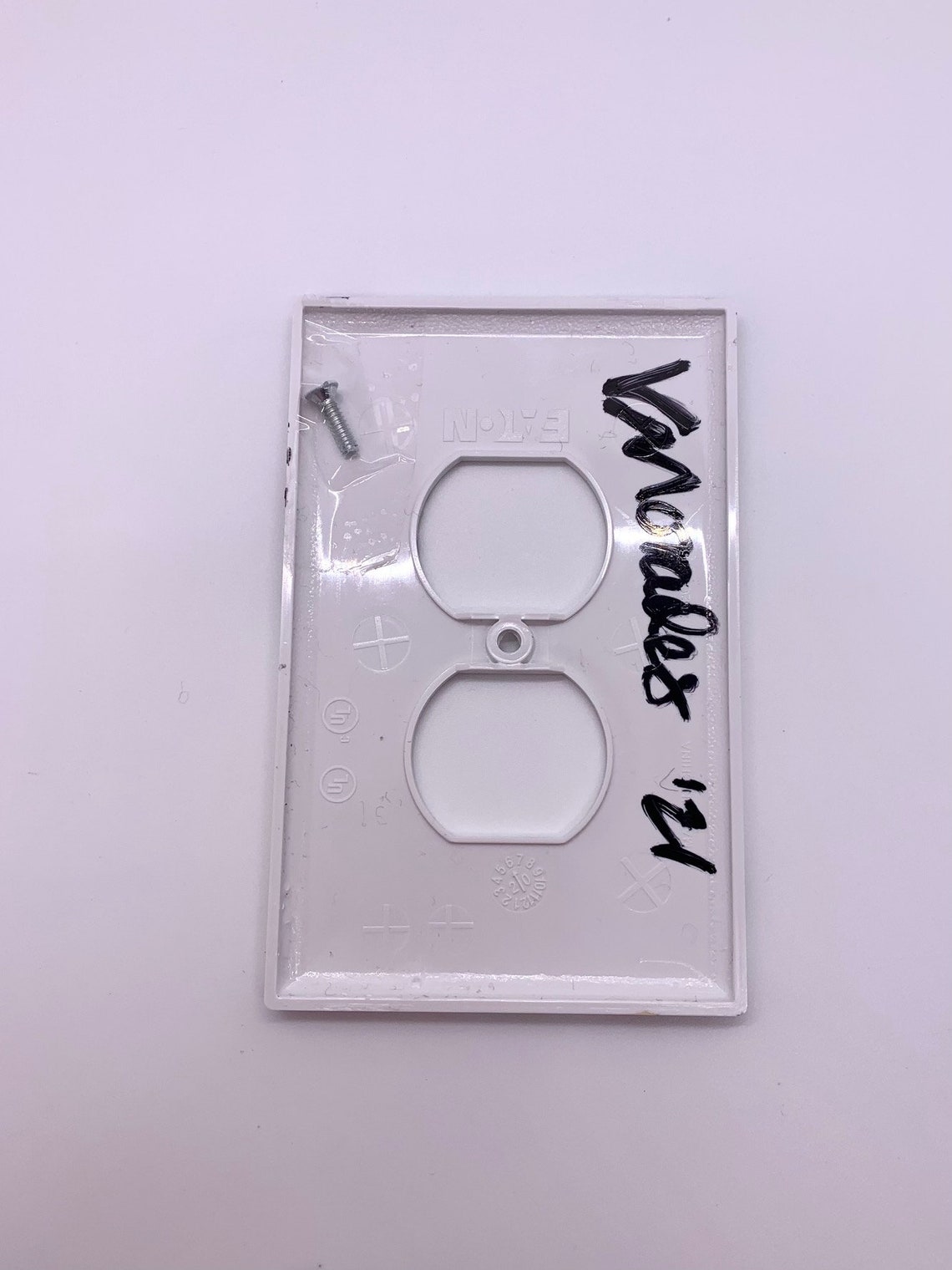 Floral Office | Handmade Collage Art Plug Plate Cover With Hardware ...