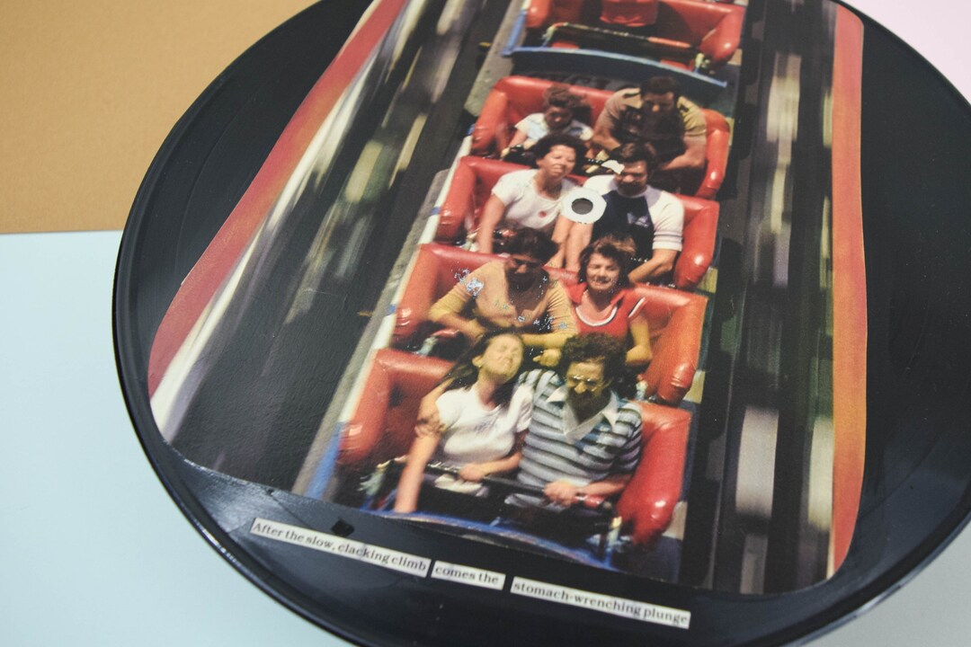 Upcycled Record Art: 70s Roller Coaster Collage, Theme Park Poem - Etsy