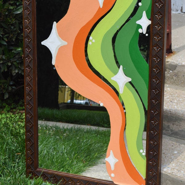 Hand Painted Mirror - Etsy