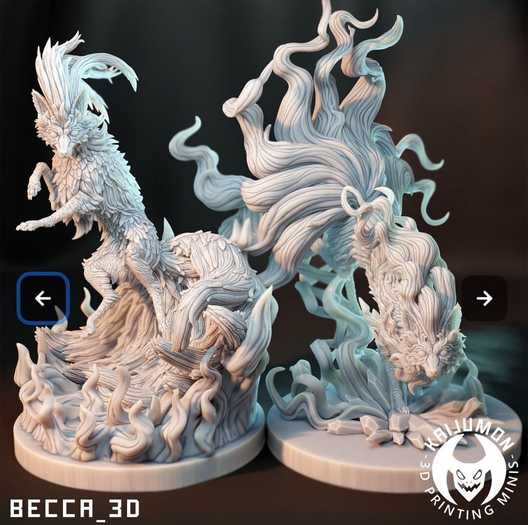 Kaijumon Fire/ice Fox - Etsy