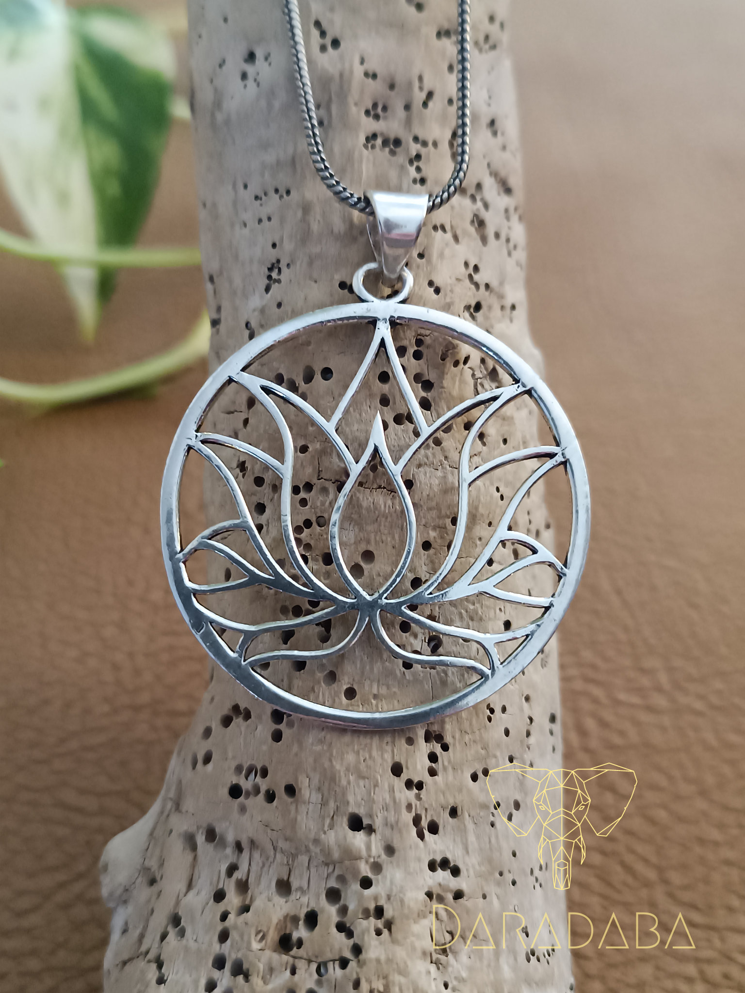 Lotus Flower Pendant, White Metal Amulet Pendant, Spiritual Pendant ...