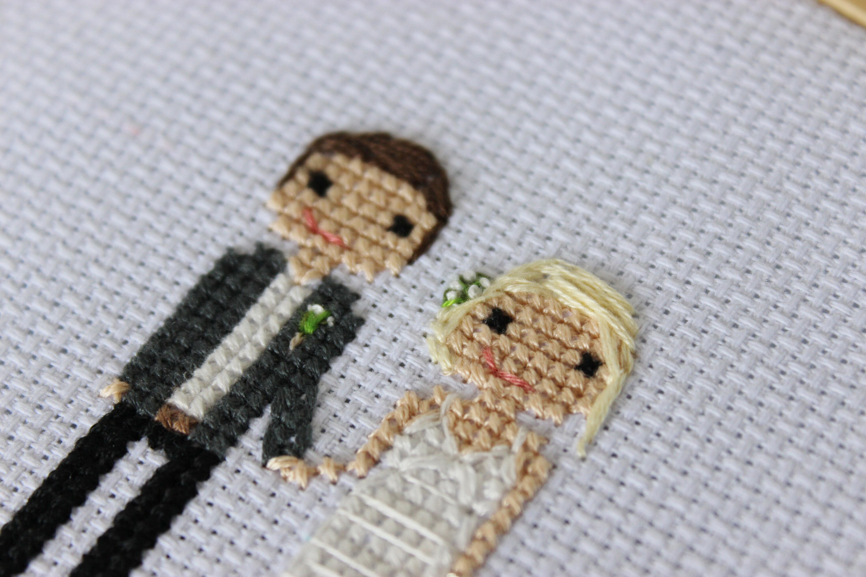 Personalized Wedding Cross Stitch Custom Portrait Anniversary | Etsy ...