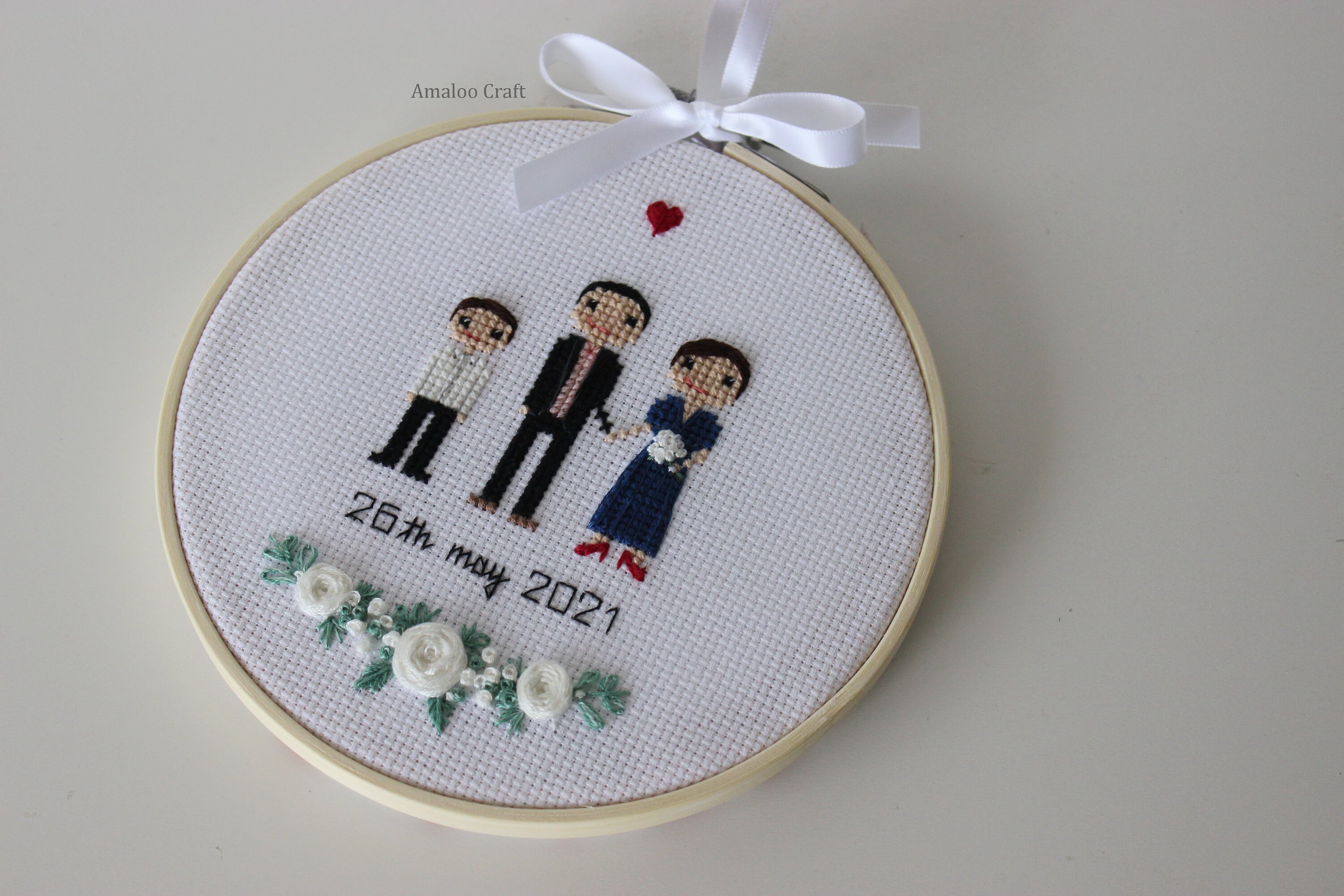 Personalized Wedding Cross Stitch Custom Portrait Anniversary - Etsy ...