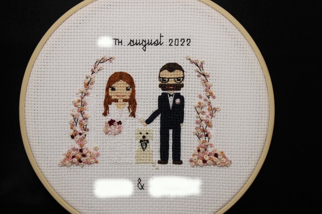 Boda personalizada punto de cruz retrato personalizado - Etsy España
