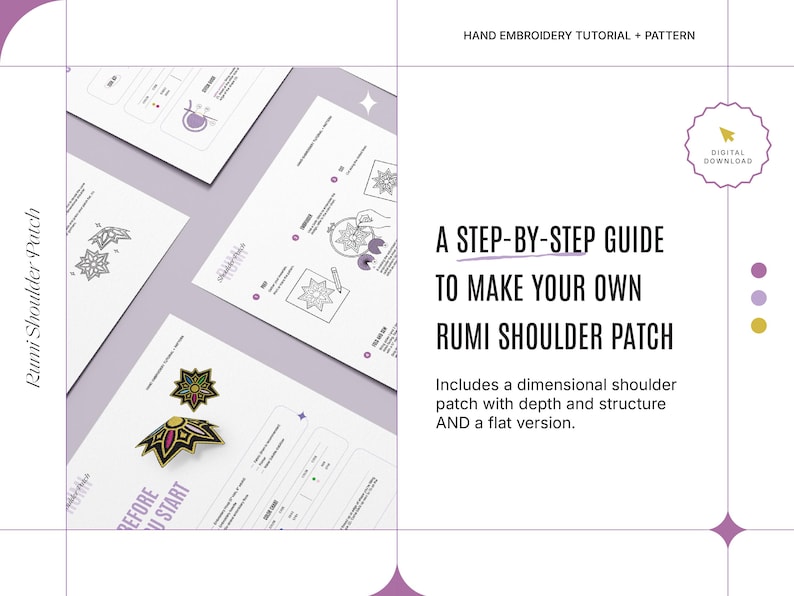 Rumi Kpop Demon Hunters Shoulder Patch Embroidery Pattern PDF | Hand ...