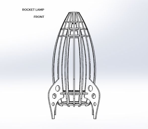 Rocket Lamp. Corte láser. Archivo Digital, DXF, SLDPRT - Etsy España