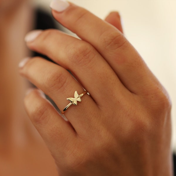 Gold Butterfly Ring - Etsy