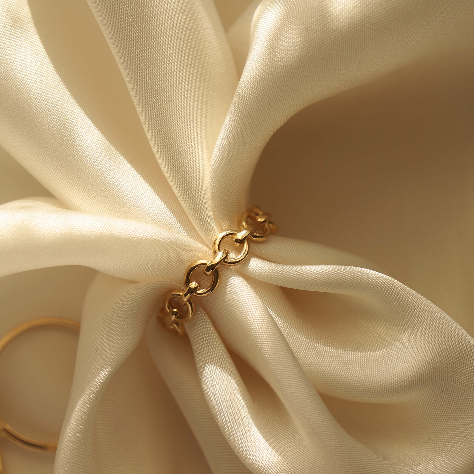 14K Solid Gold Roller Curb Chain Link Spinner Rings 4.8mm Wide | Etsy