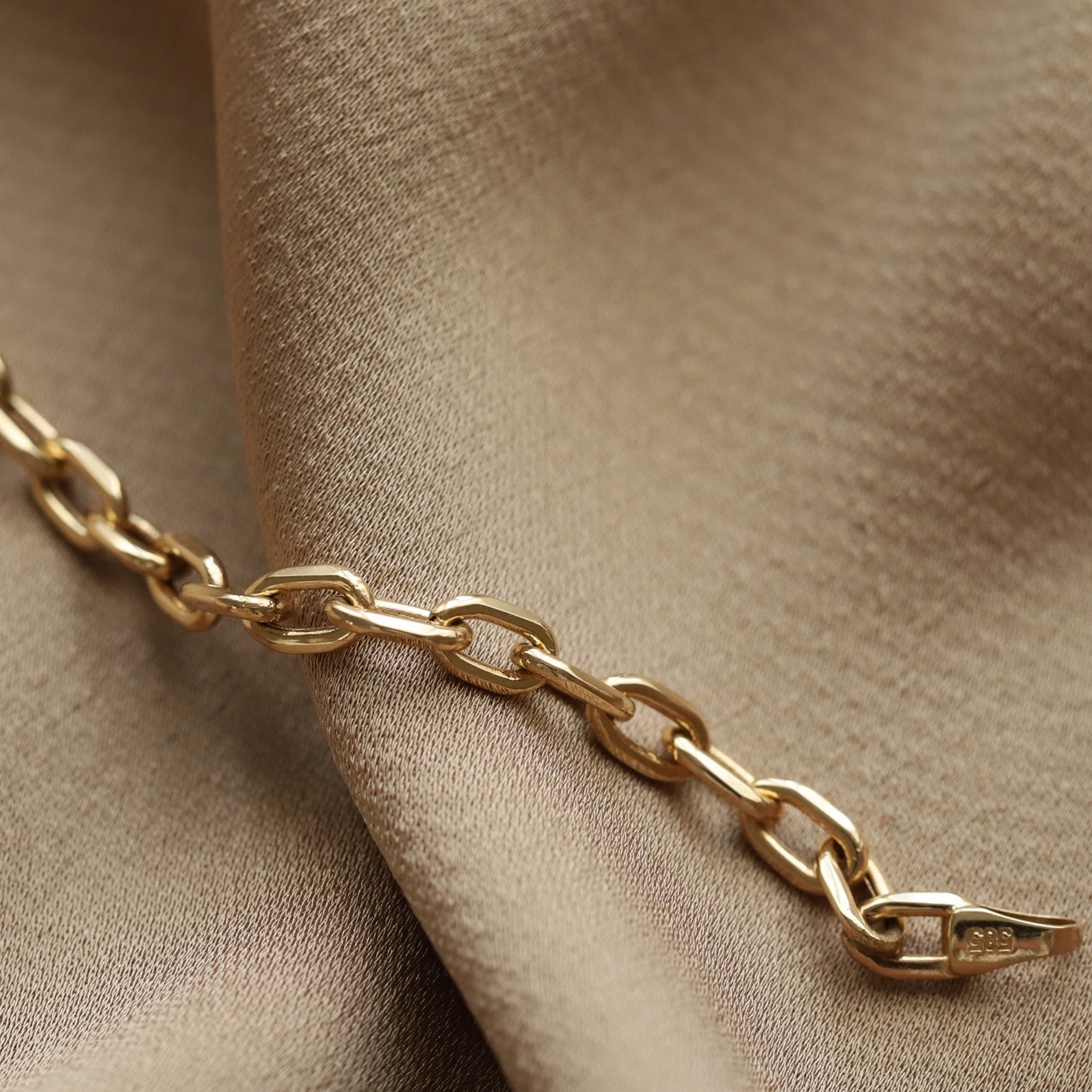 14K Real Gold 4mm Staple Link Chain Roll Ring Paperclip - Etsy