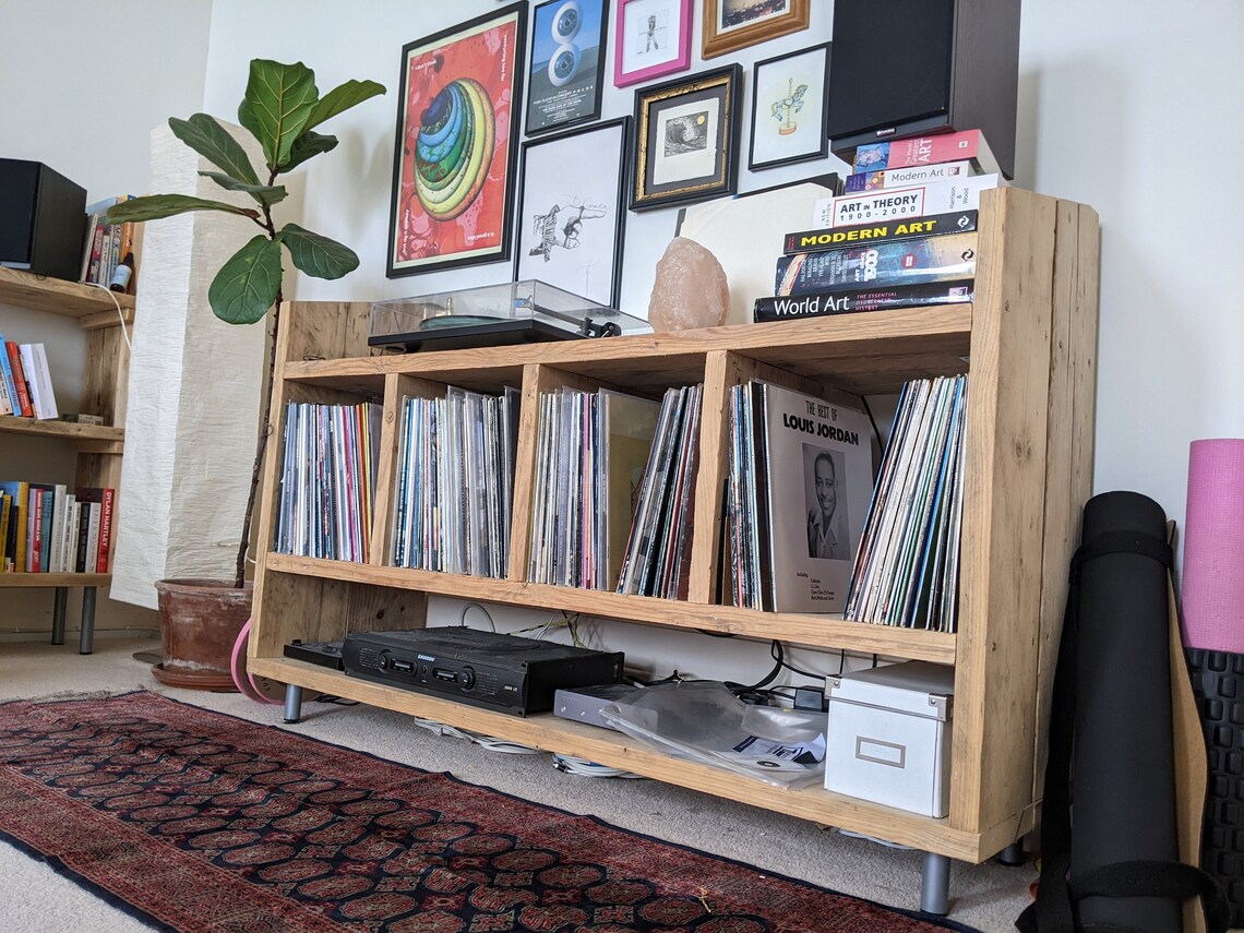 Scaffold Board Record Player Stand and Vinyl Storage - Etsy
