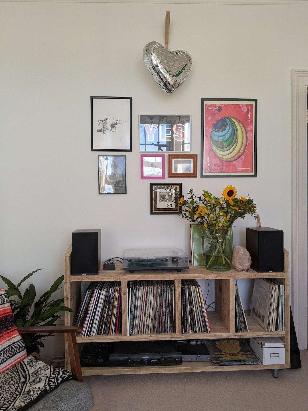 Scaffold Board Record Player Stand and Vinyl Storage - Etsy