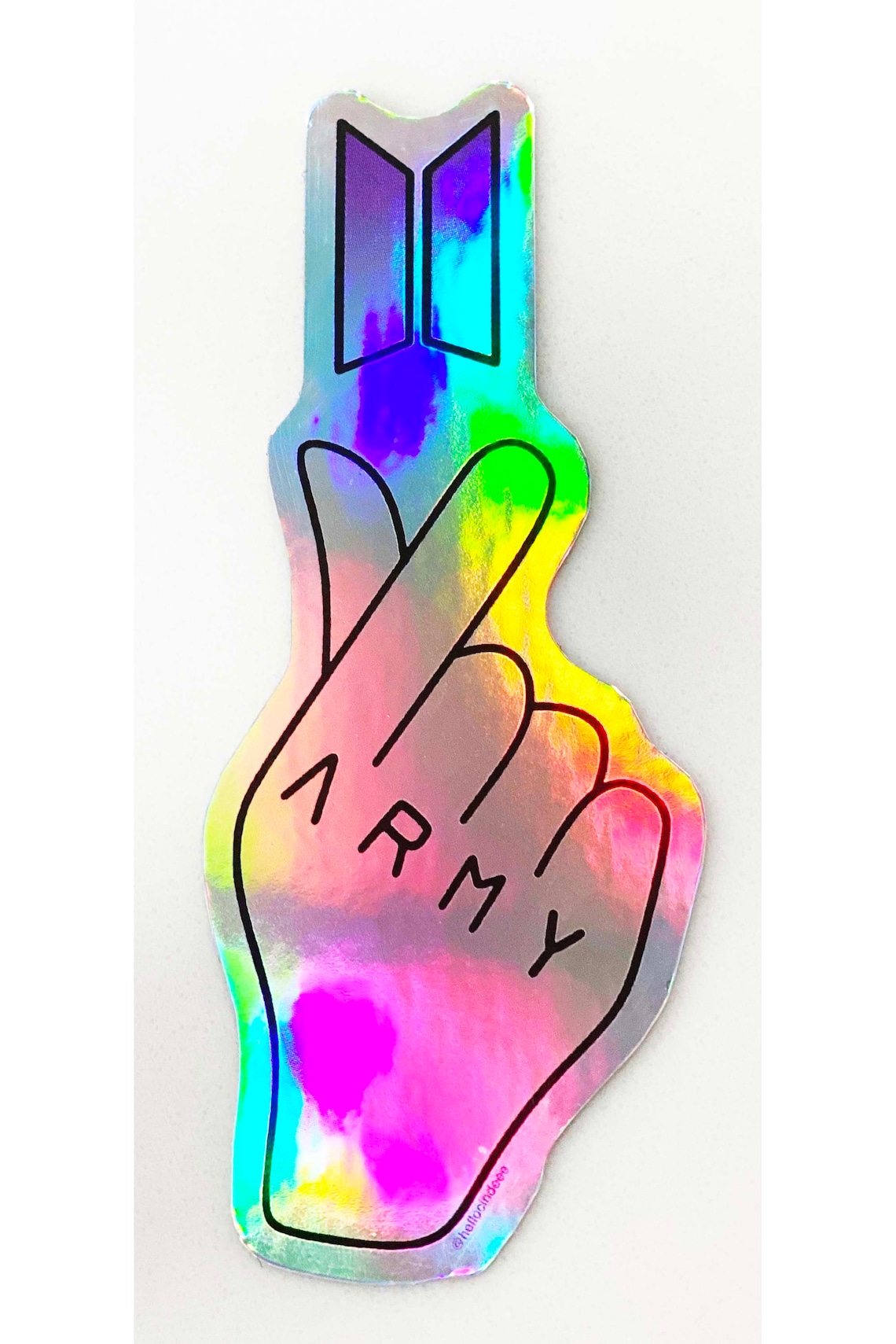 BTS ARMY HEART Fingers Waterproof Holographic Sticker 5 pack | Etsy
