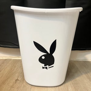 Pink Player Bunny Rabbit Trash Can- Hot Pink- Bathroom Decor- Office ...